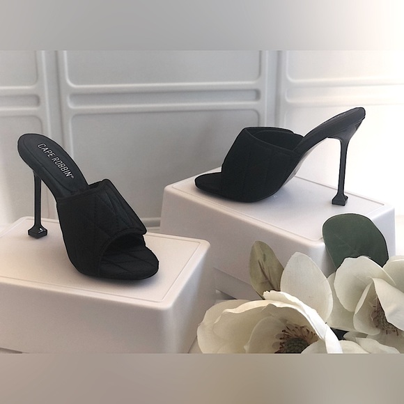 Cape Robbin | Shoes | Brand New Cape Robbin Blackopen Toe Spool Heel ...
